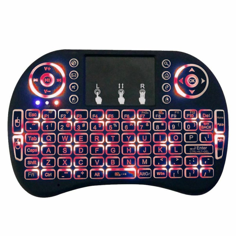 Teclado Smart TV Rii 8 con touchpad y retroiluminación con LED de colores